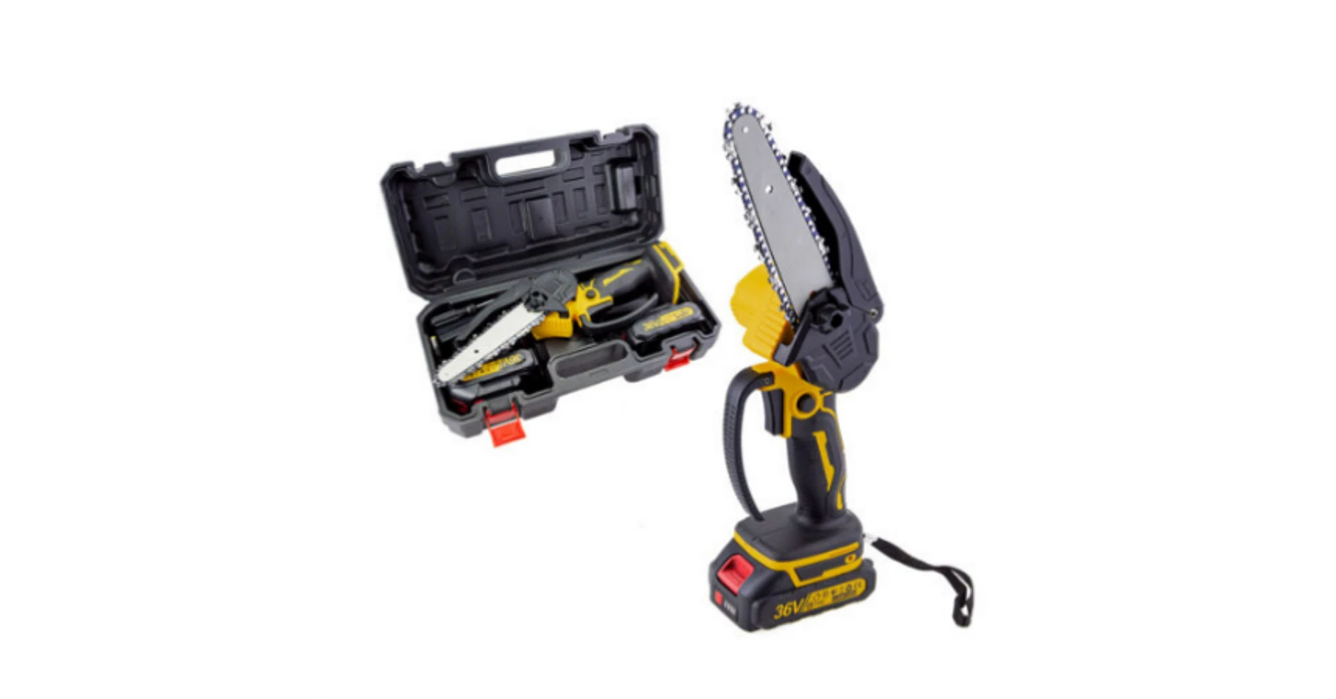 Akkumulátoros mini ágvágó láncfűrész 6 colos 36V 2 db akkumulátorral ...